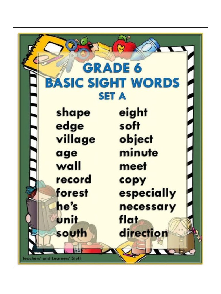 Basic Sight Words | PDF