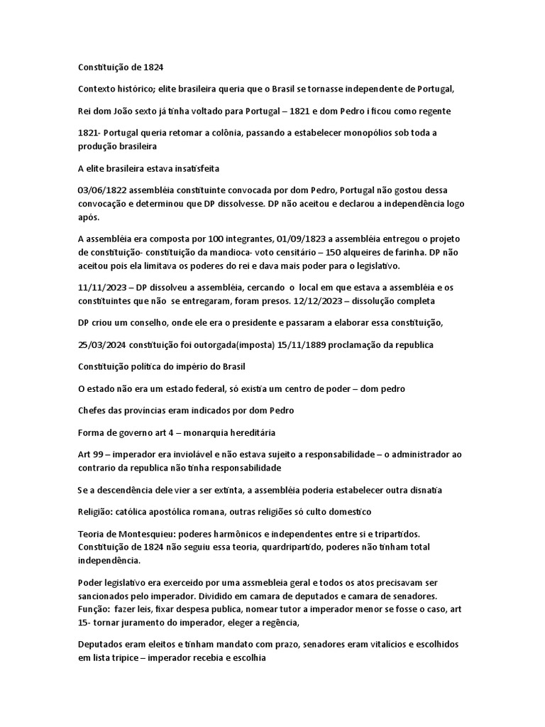 Constituição de 1824 | PDF | Brasil | Formas de governo