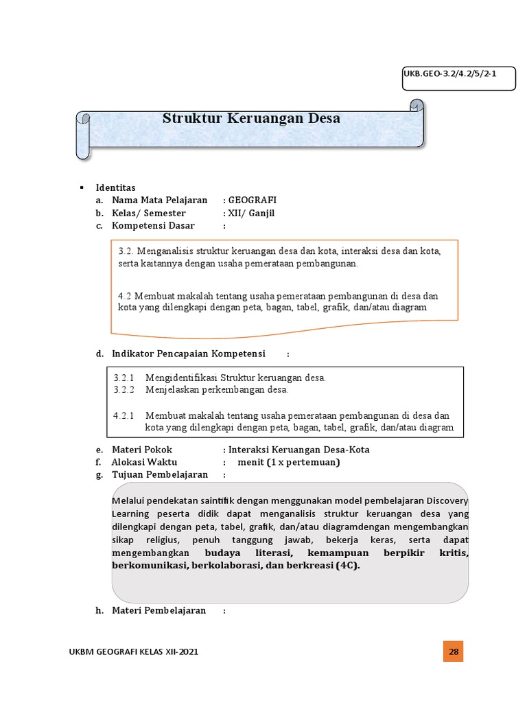 LKPD Pola Keruangan Desa | PDF