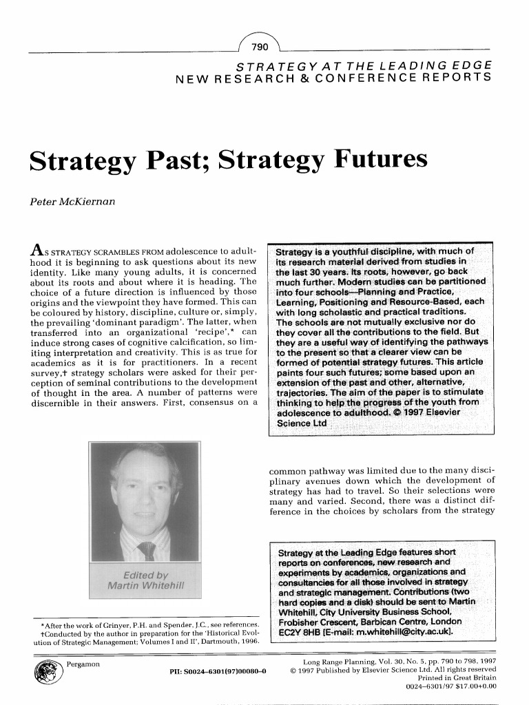 McKiernan, P. 'Strategy Past Strategy Futures | PDF | Strategic ...