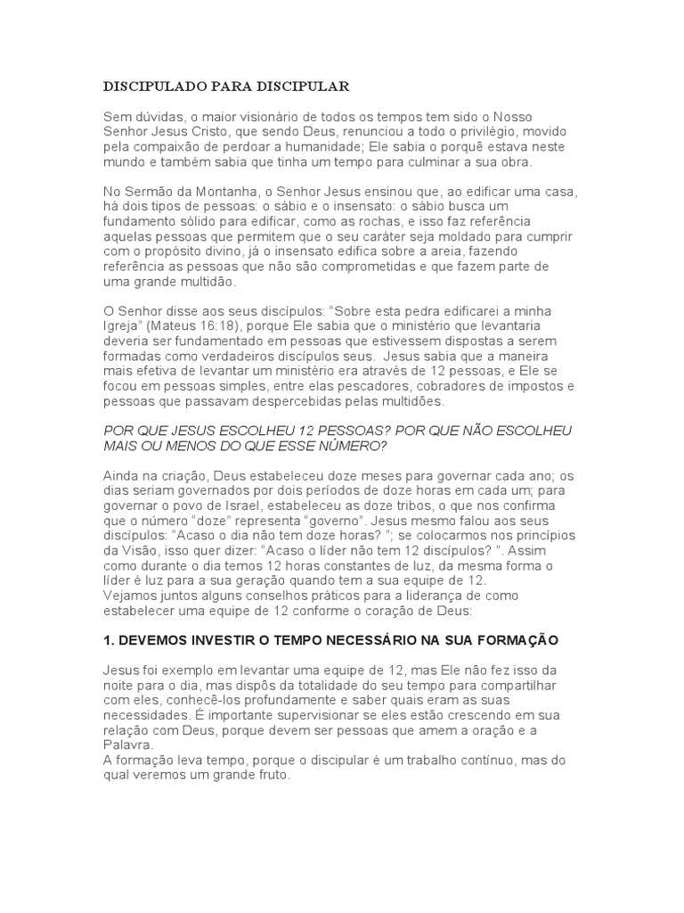 Discipulado para Discipular | PDF | Jesus