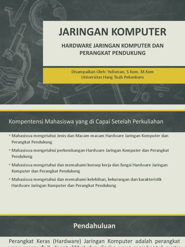 Pert 4. Hardware Jaringan Komputer Dan Perangkat Pendukung | PDF | Bisnis | Teknologi & Rekayasa