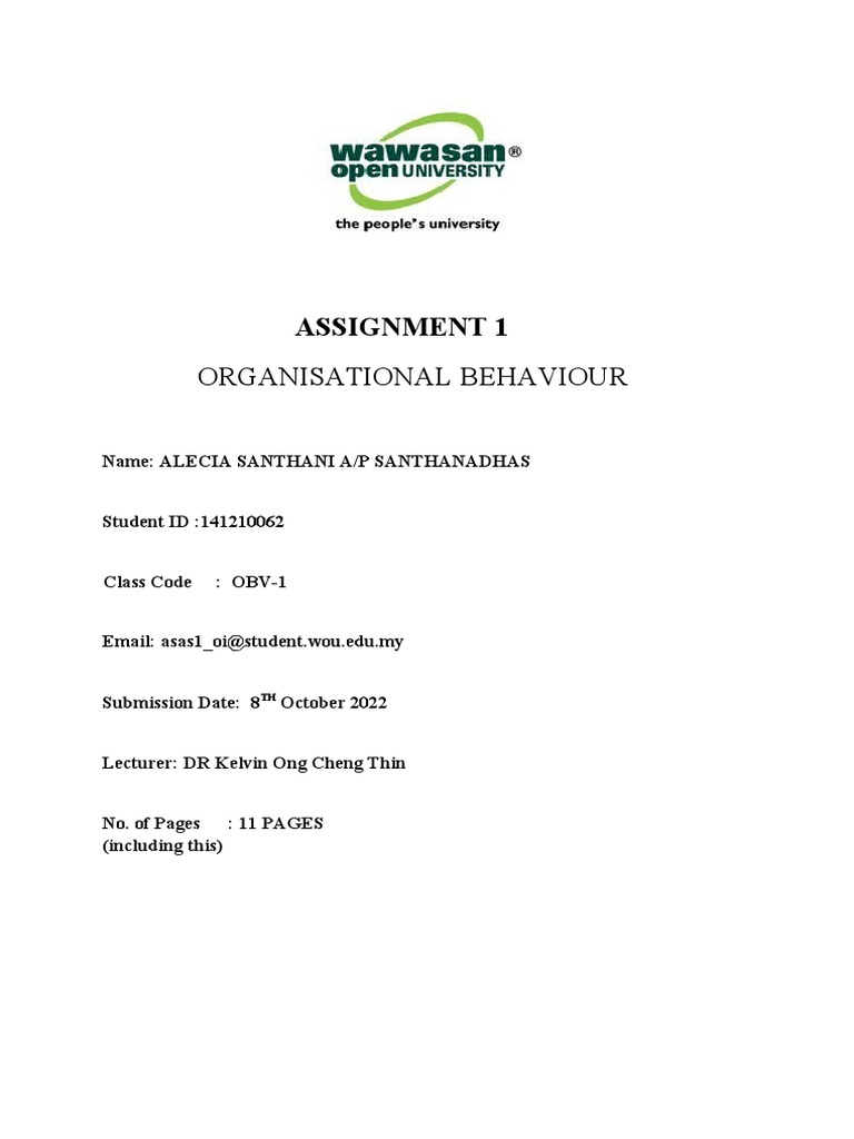 BMG30203 Assignment1 | PDF