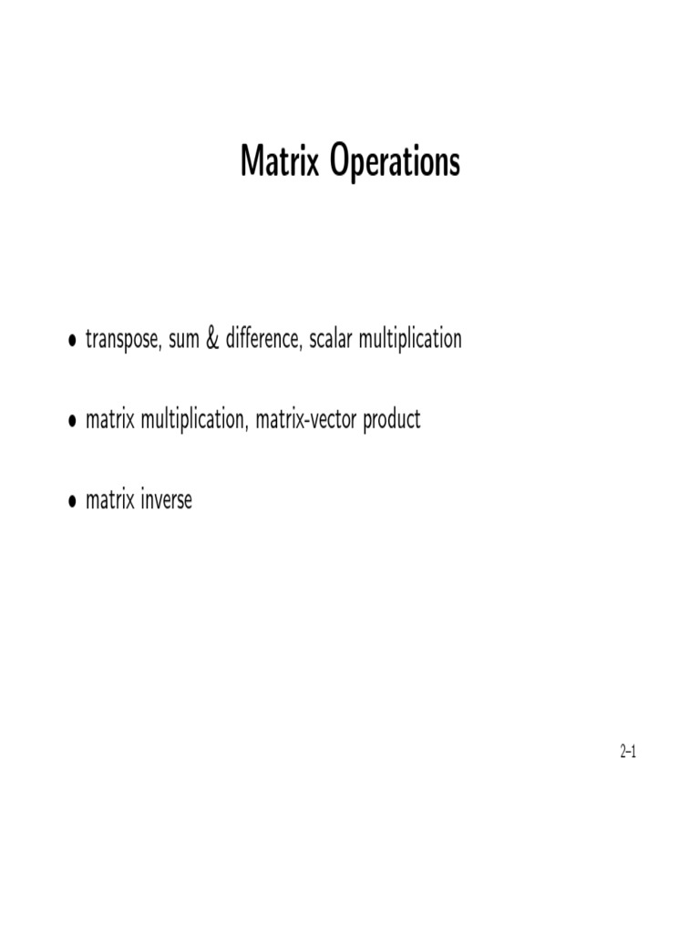 Matrix Operations | PDF Matrix Operations | PDF