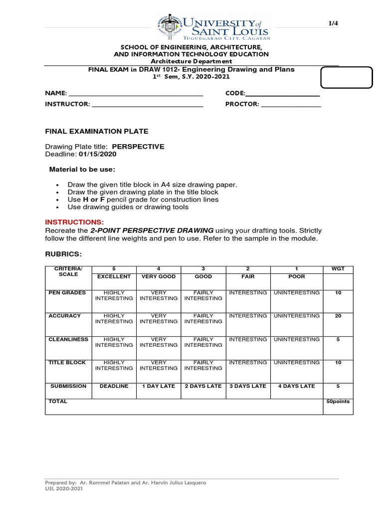 Engineering Drawing Final Exam Guide Pdf
