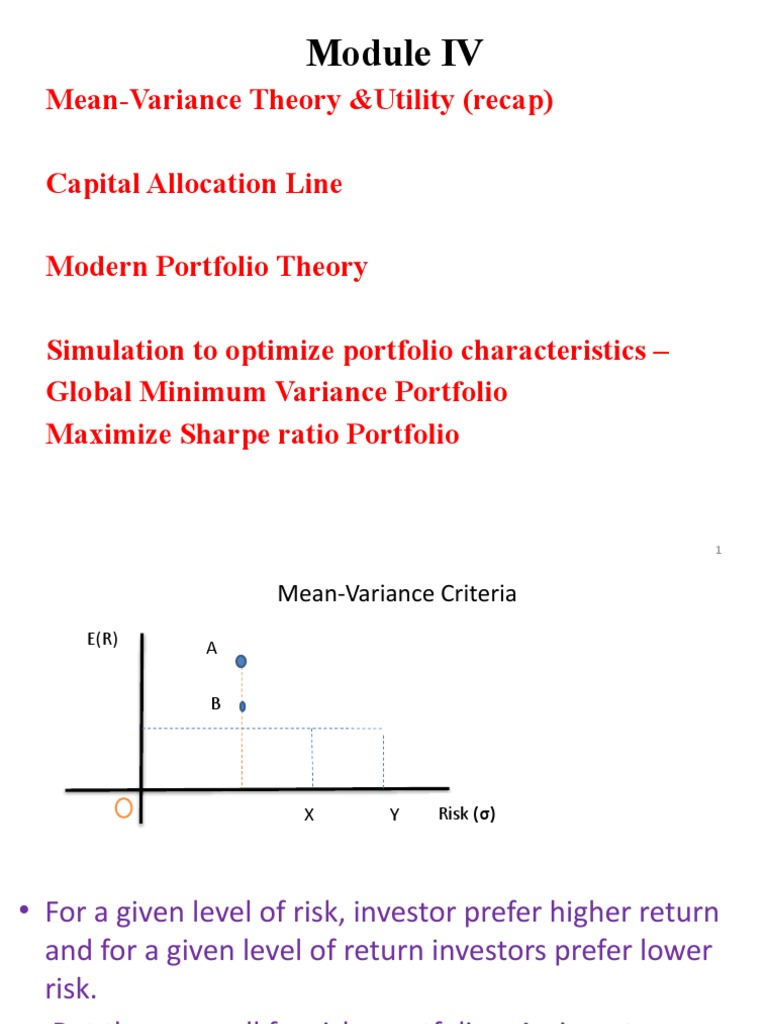 4 MPT and Index Models | PDF | Modern Portfolio Theory | Capital Asset ...