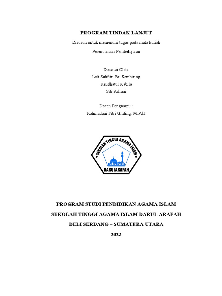 Program Tindak Lanjut | PDF