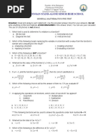 General Mathematics First Quarter Exam | PDF | Logarithm | Function ...