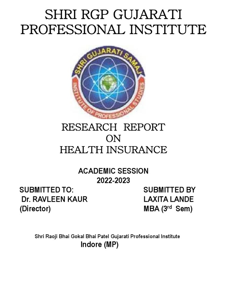 Shri RGP Gujarati Professional Institute | PDF | Insurance | Health ...