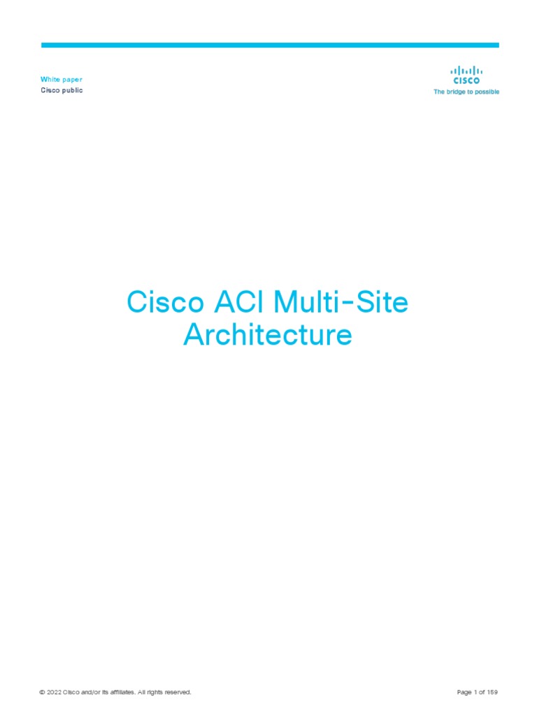 Cisco ACI Multi-Site Architecture White Paper | PDF | Computer Network ...
