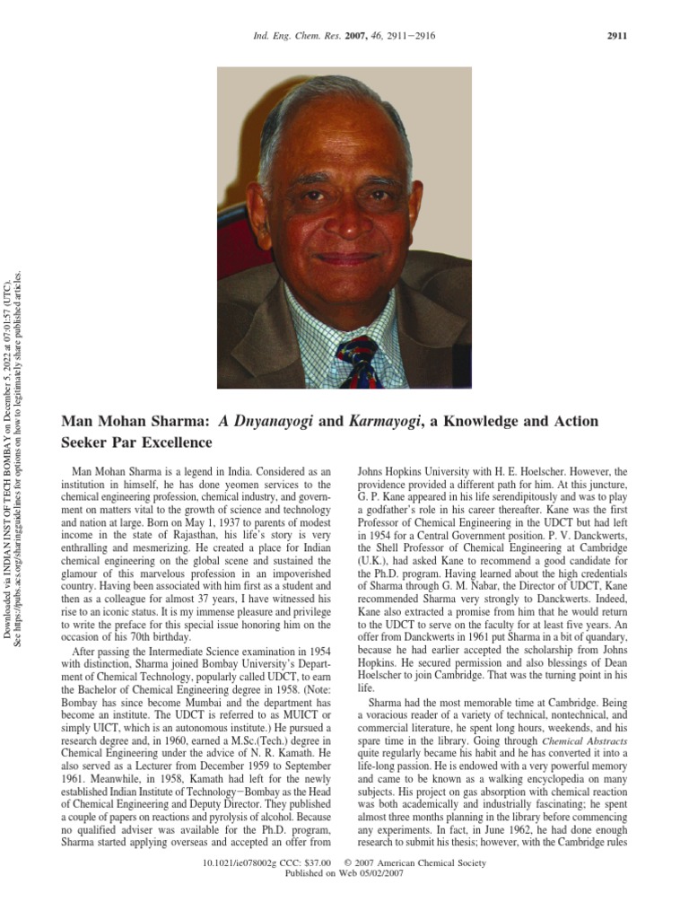 Man Mohan Sharma: A Dnyanayogi and Karmayogi, A Knowledge and Action ...