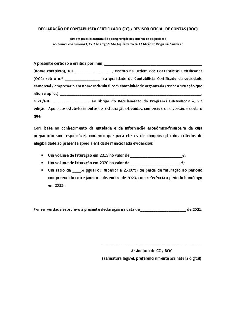 Declaracao Contabilista Certificado | PDF