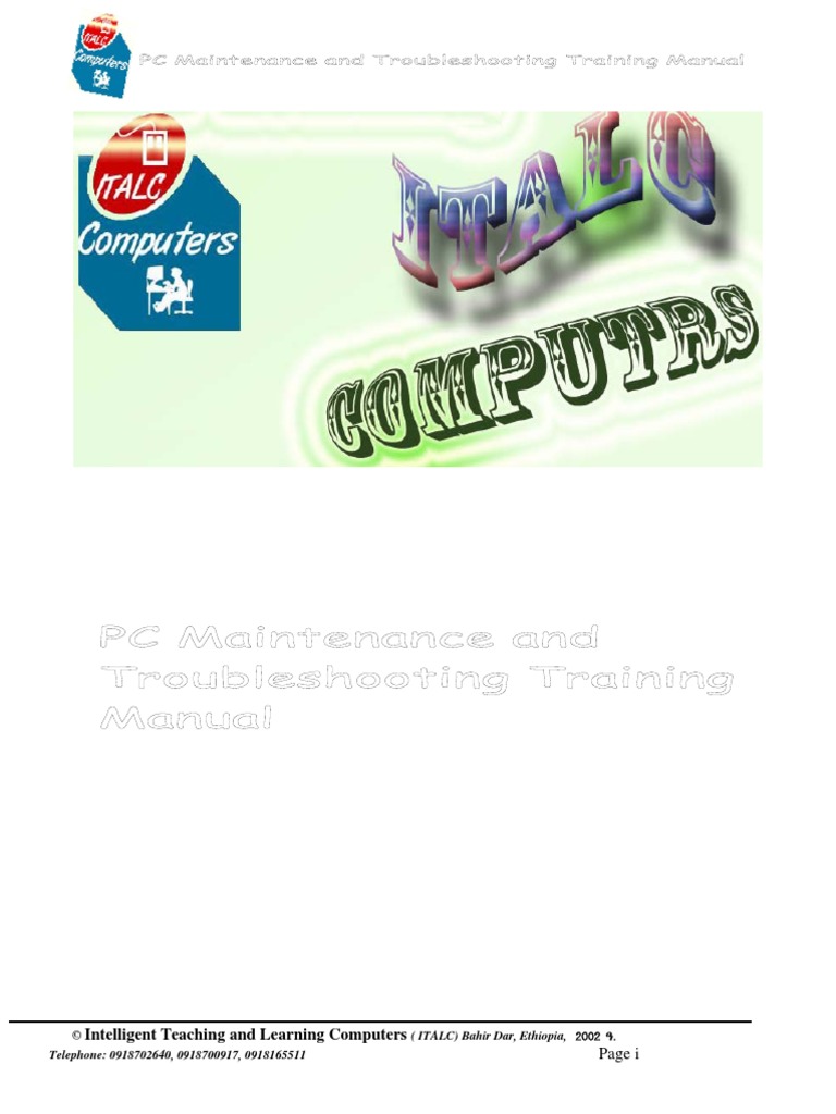 ITALC Maintainance & Troubleshooting Training Manual | PDF | Operating System | Random Access Memory