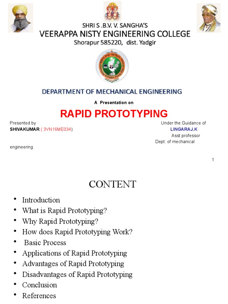 Mech Rapid Prototyping PPT | PDF | Prototype | Computer Aided Design