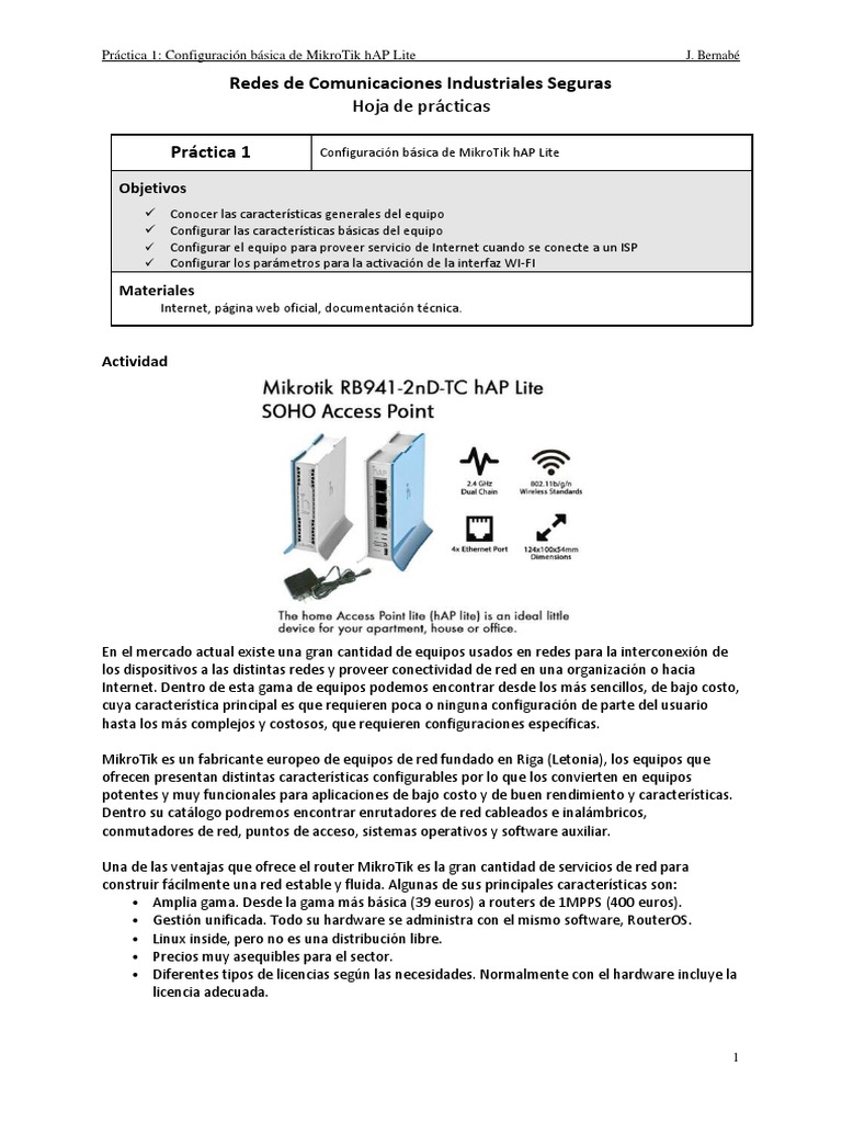 Mikrotik Daniel Martinez Guirado | PDF | Enrutador (Computación) | Dirección IP
