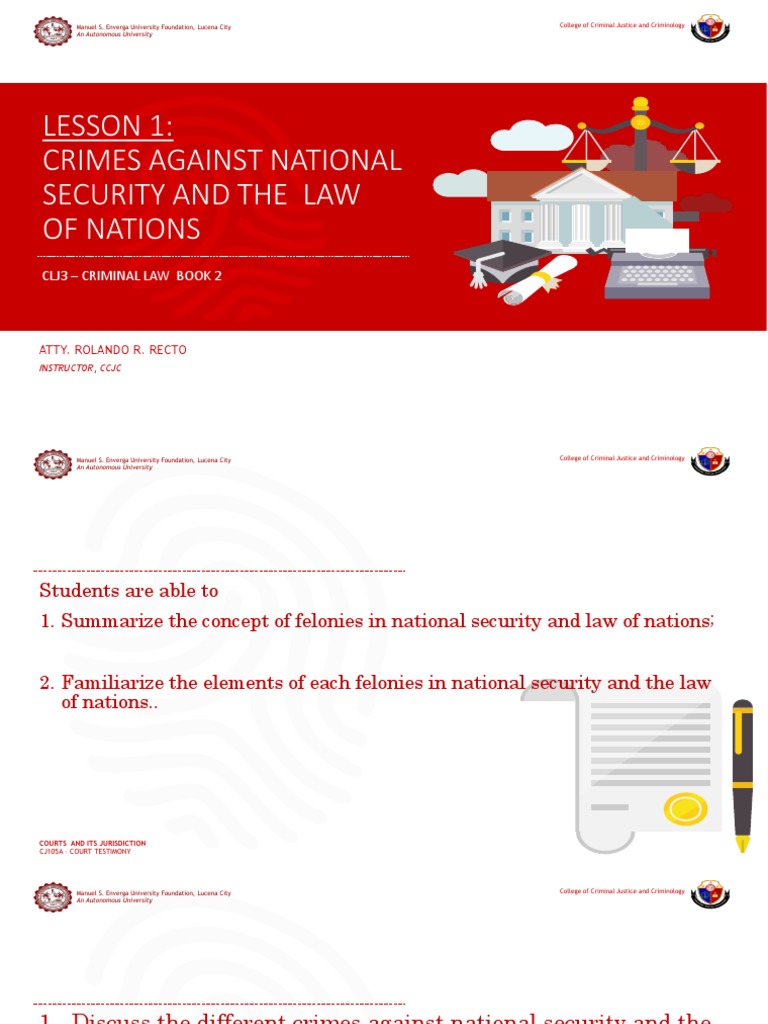 Crimes Against National Security and The Law of Nations | PDF | Treason ...