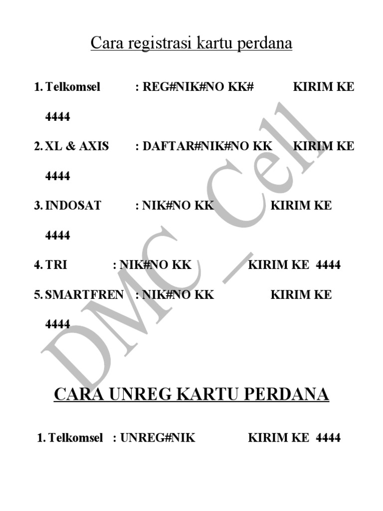 Panduan Registrasi Kartu Perdana | PDF | Hukum