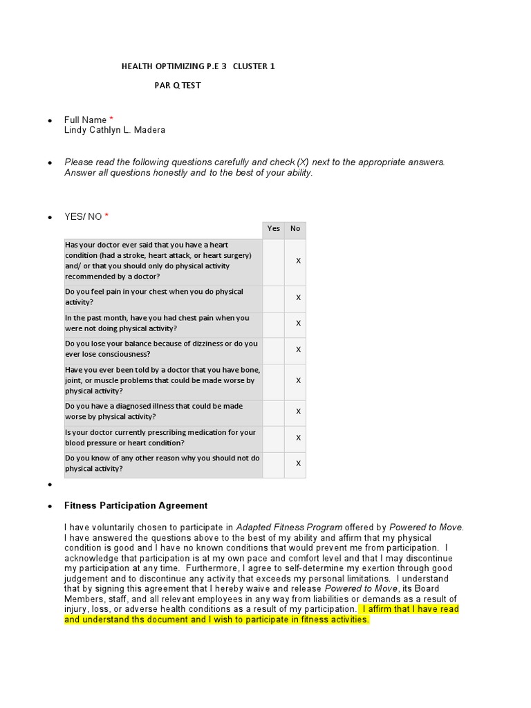 Par Q Test | PDF | Health Sciences | Clinical Medicine