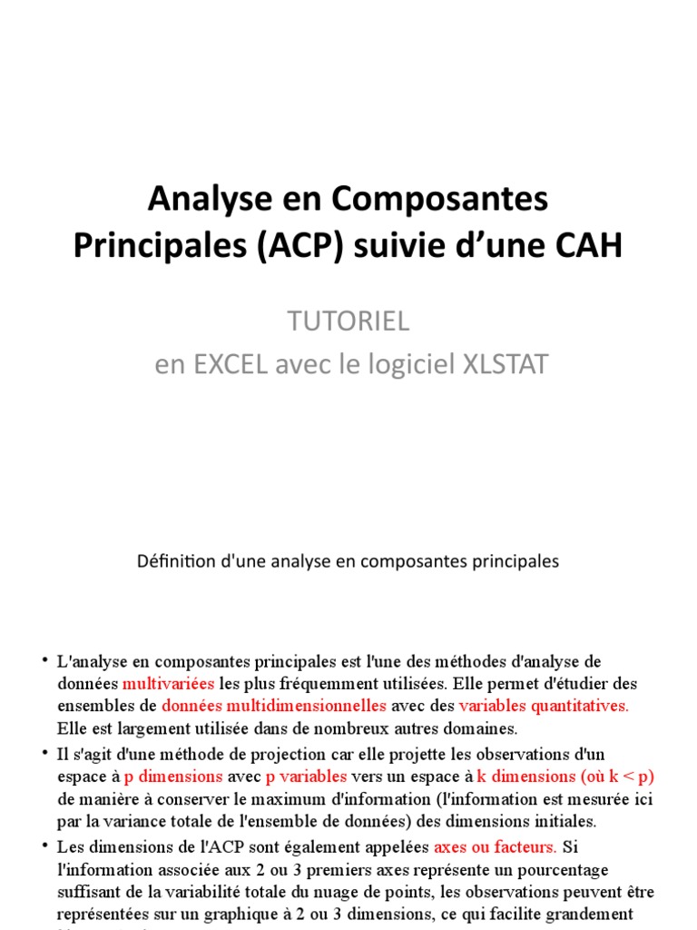 Analyse En Composantes Principales Acp Suivie Pdf Analyse En