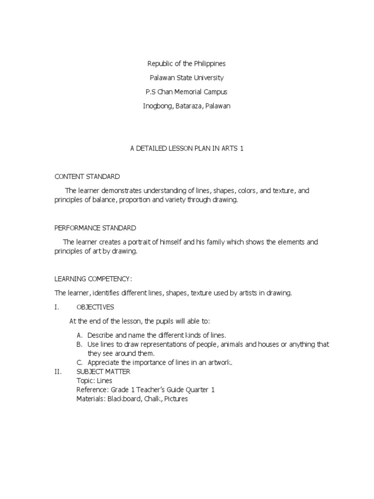 Detailed LP in Arts | PDF | Learning | Cognition