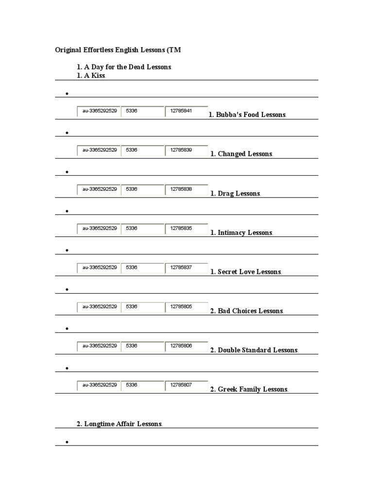 Original Effortless English Lessons | PDF