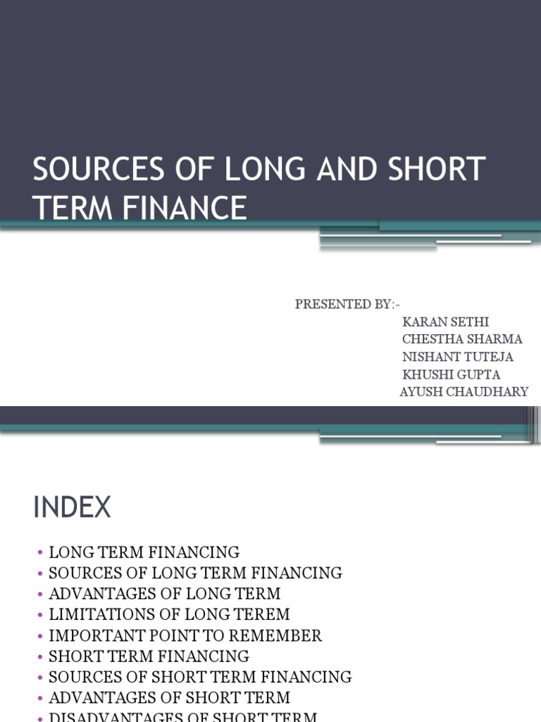 Sources of Long and Short Term Finance | PDF | Preferred Stock ...