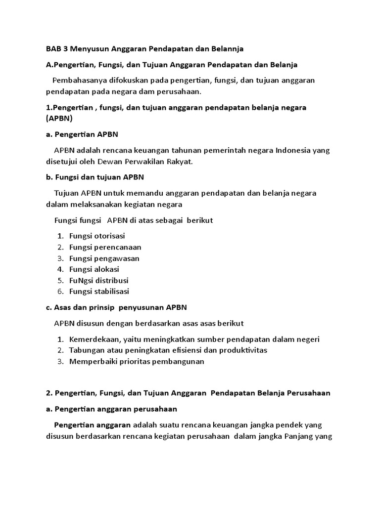 BAB 3 Menyusun Anggaran Pendapatan Dan Belannja | PDF | Pengelolaan ...