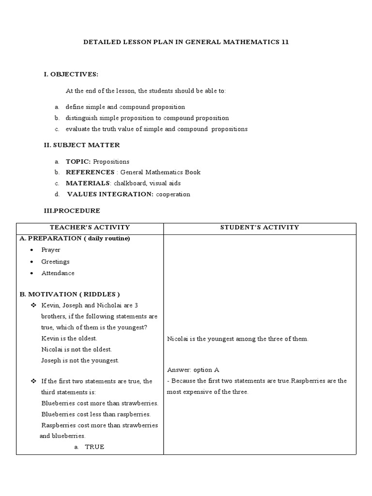 Proposit Gen Math | PDF | Proposition | Logic