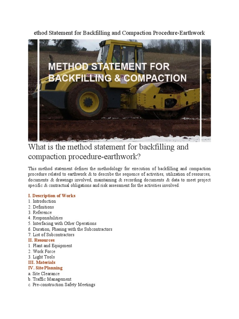 Excavation Method of Statement | Download Free PDF | Surveying | Safety