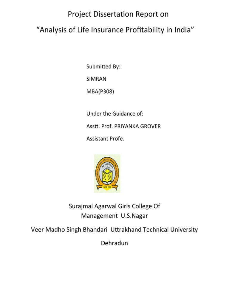 Project Dissertation Report On ANALYSIS Aabb | PDF | Qualifications