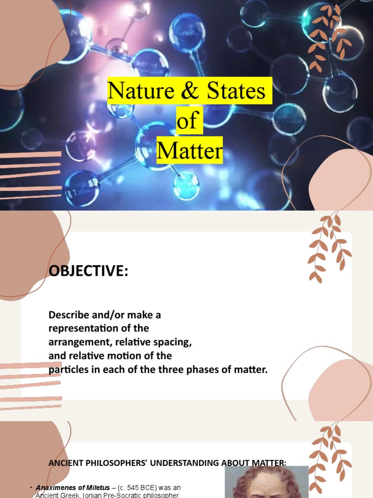 L 1.1 - The Particulate Nature of Matter | PDF | Matter | Chemistry