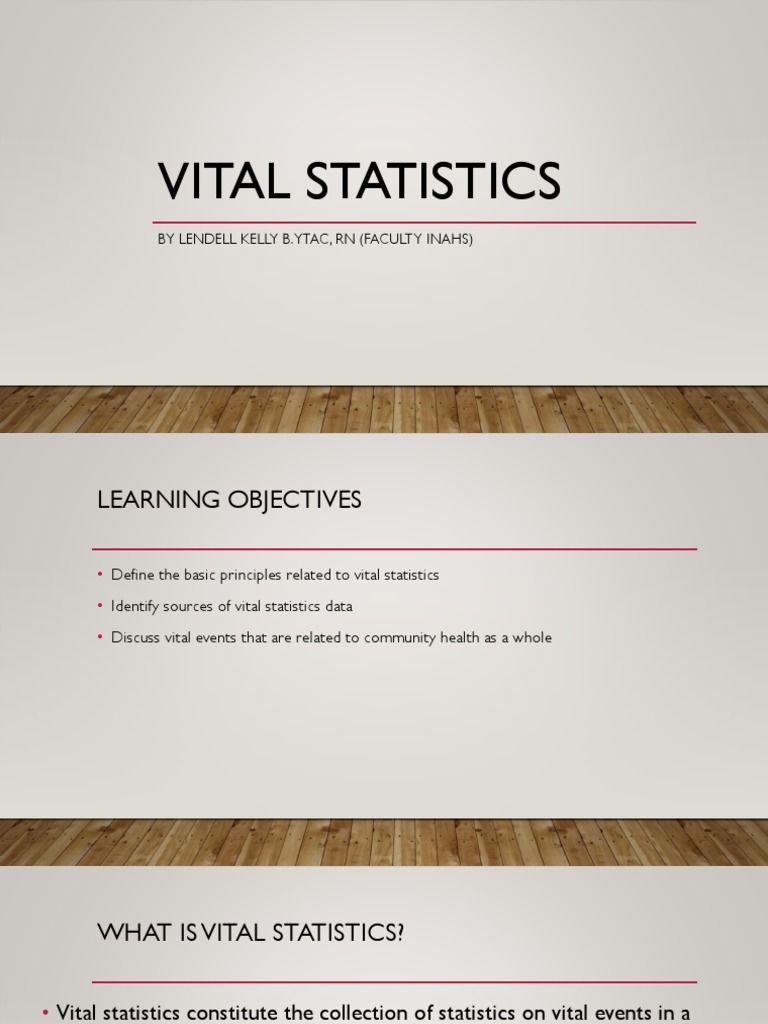 Vital Statistics | Download Free PDF | Mortality Rate | Incidence ...