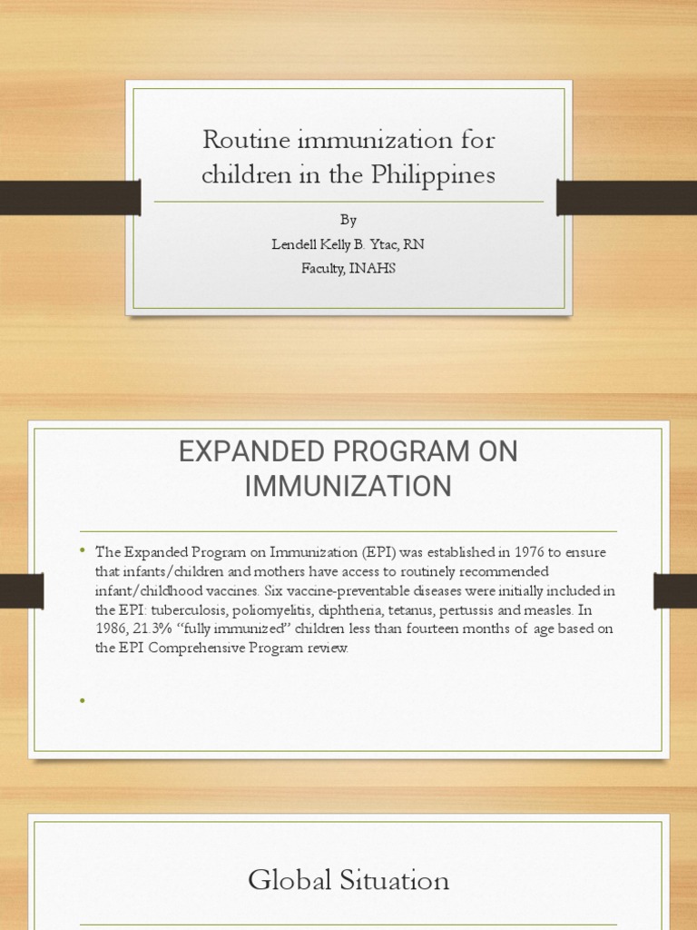 Routine Immunization For Children in The Philippines-1 | Download Free ...