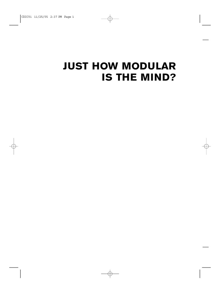 Carruthers - The Case For Massively Modular Models of Mind | PDF ...