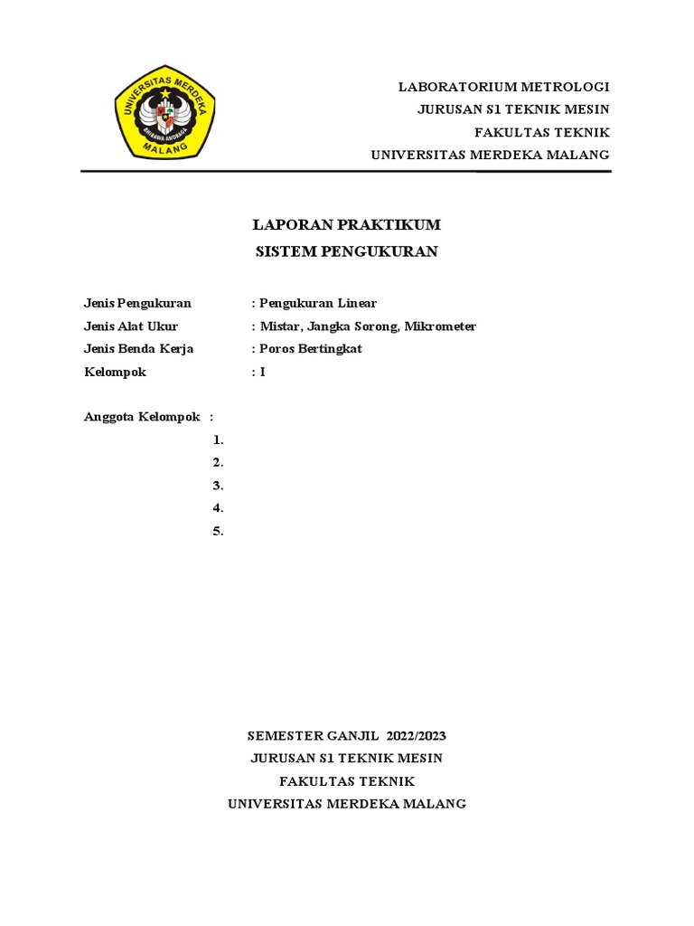 Template Laporan Praktikum Sistem Pengukuran | PDF