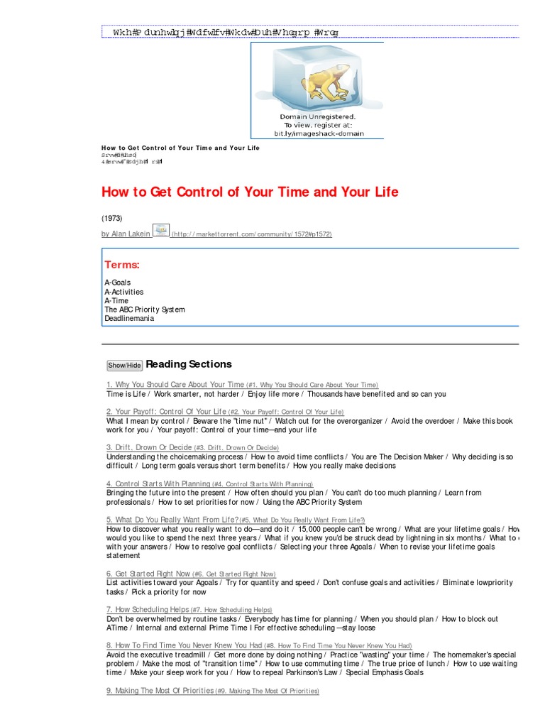How To Get Control of Your Time and Your | PDF