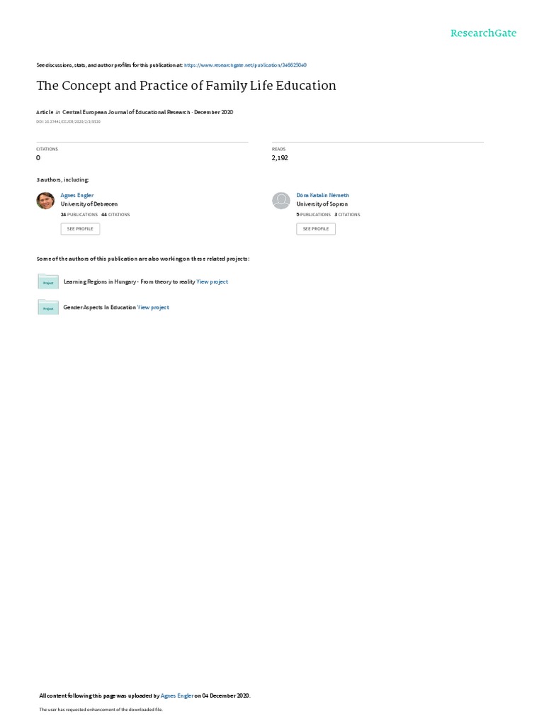 Familylifeeducation CEJER | PDF | Test (Assessment) | Vocational Education