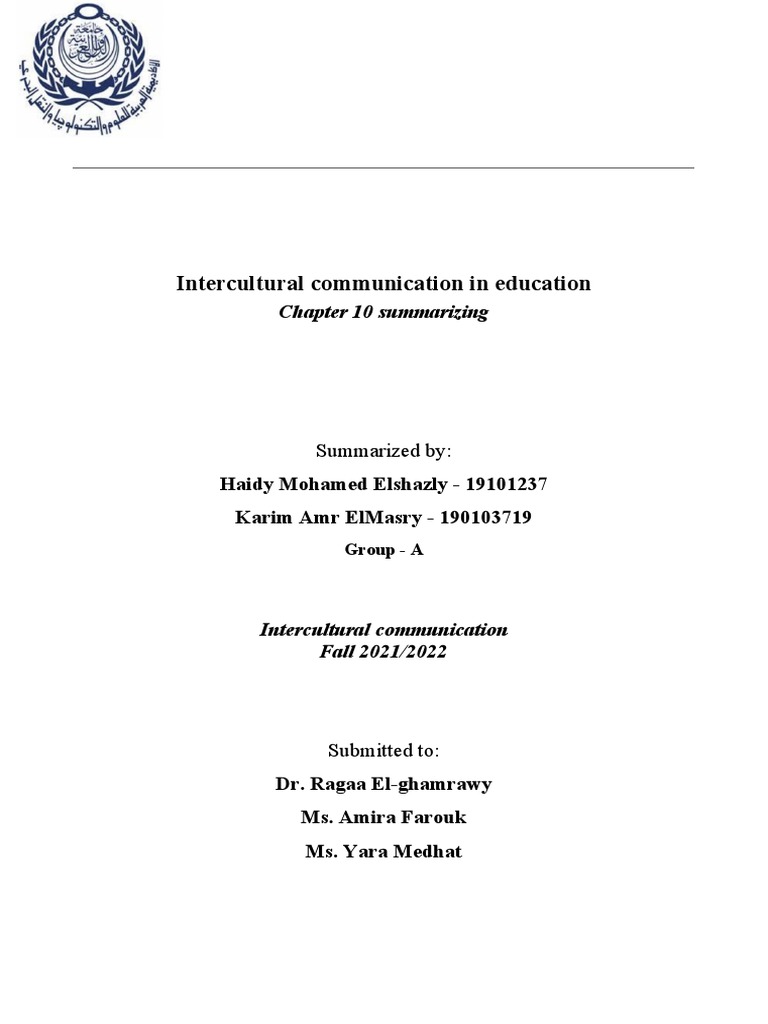 Intercultural Communication Pdf Stereotypes Myanmar