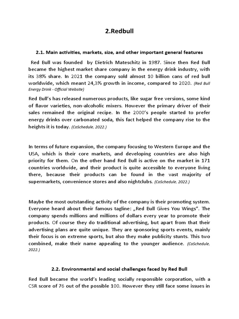 EMS Assignment RedBull | PDF