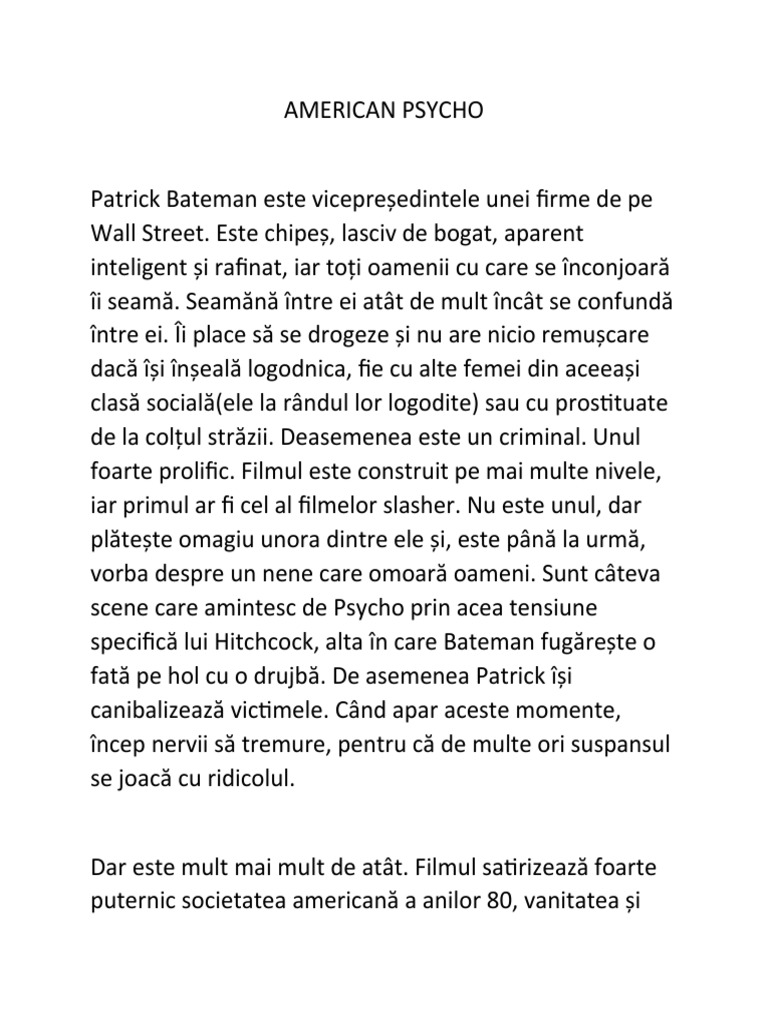 American Psycho | PDF