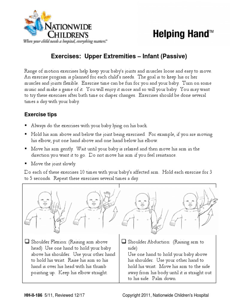 Infant Upper Extremity Exercises | PDF | Anatomical Terms Of Motion | Elbow