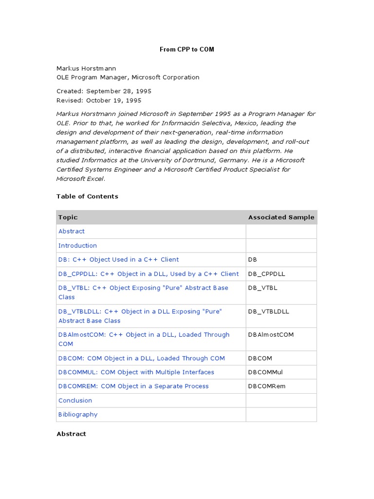 From CPP To COM | PDF | Class (Computer Programming) | Component Object Model