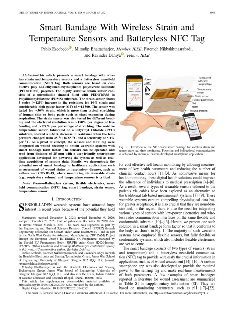 Smart Bandage With Wireless Strain and Temperature Sensors and ...