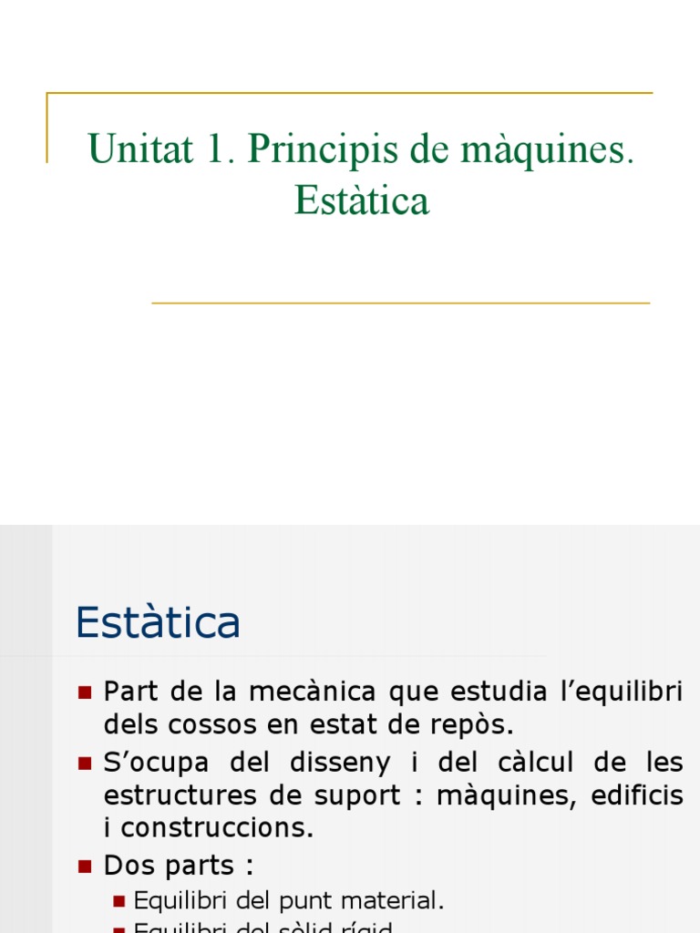 Estàtica I Princ Maq | PDF