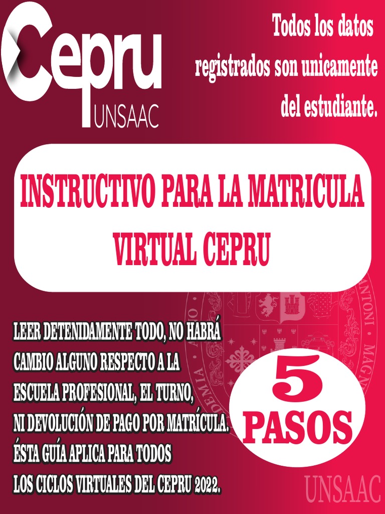 Guía de Inscripción CEPRU UNSAAC 2025 | PDF | Crecimiento personal y ...