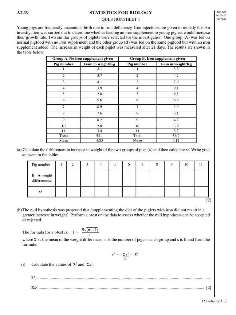 Statistics For Biology | Download Free PDF | Statistical Significance ...