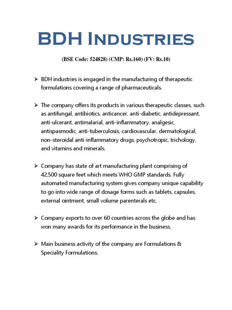 BDH Industries A Potential Multibagger | PDF | Financial Economics | Economies