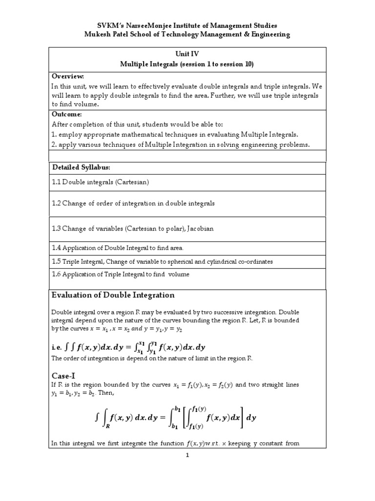 Unit 4 Sessionwise Problems Pdf Coordinate System Integral