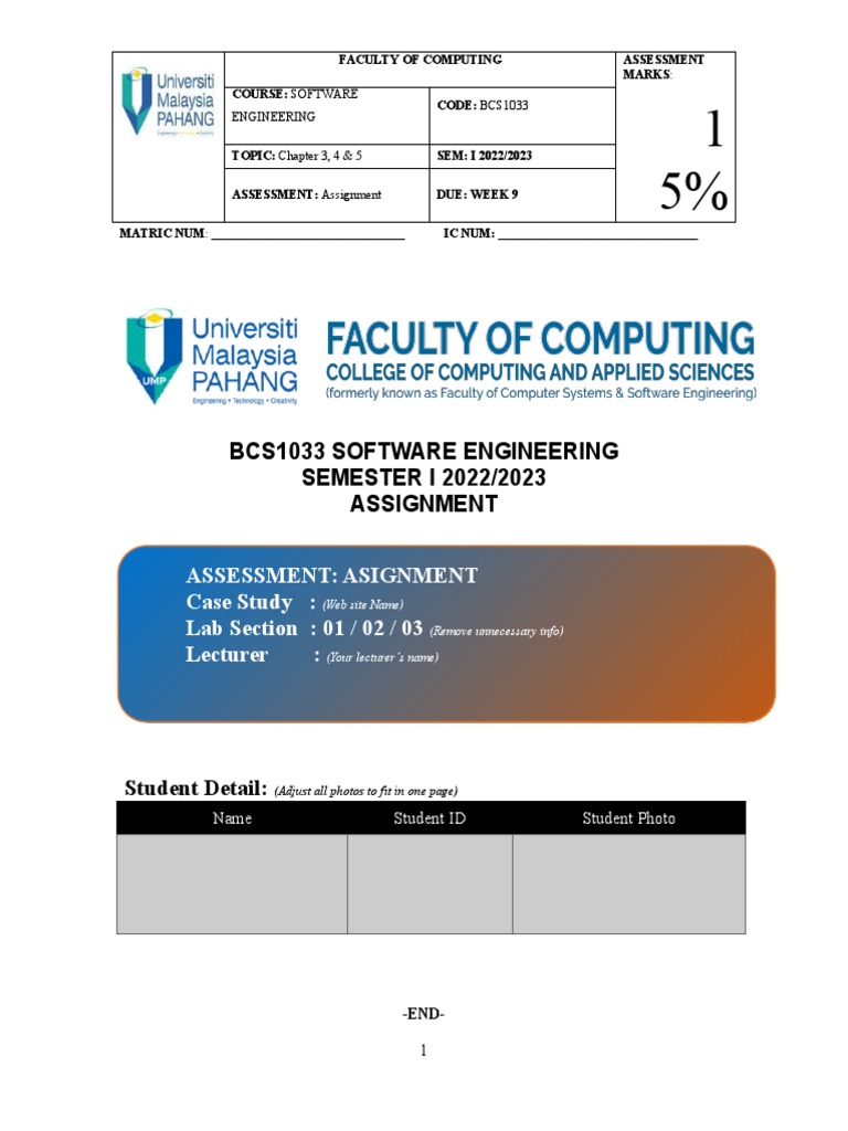 Assignment FRONTPAGE Sem 1 20222023 BCS1033 | PDF | Art | Computers