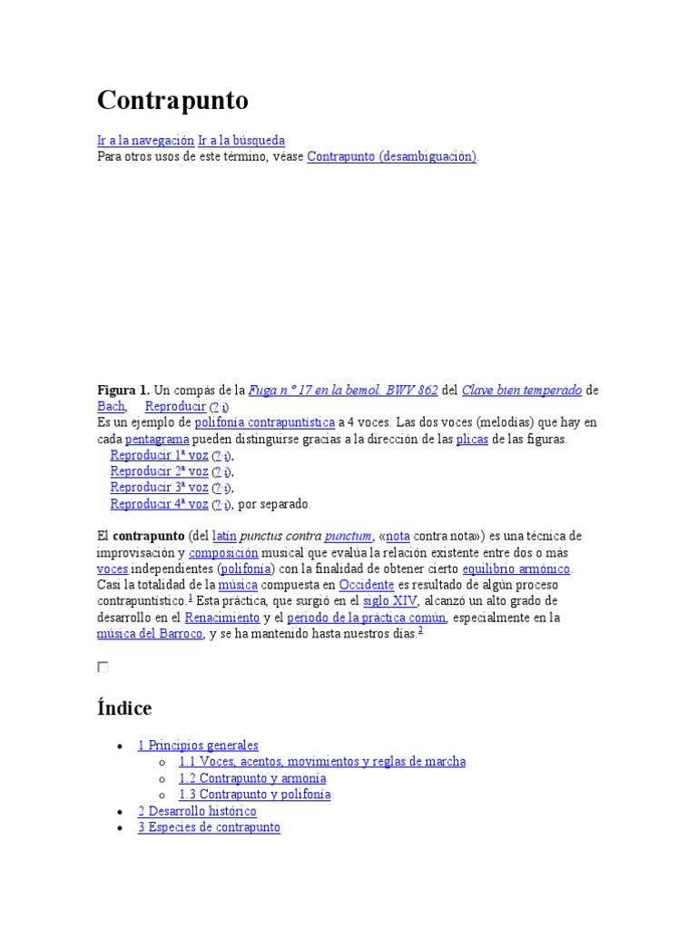 Contrapunto | PDF | Composiciones Musicales | Teoría musical